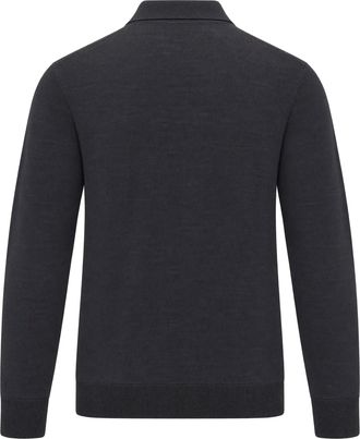 Ballantyne Fine-Knit Wool Polo - Charcoal