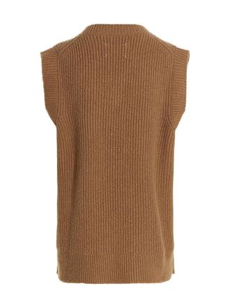 Maison Margiela Wool Blend Ribbed Vest - Camel