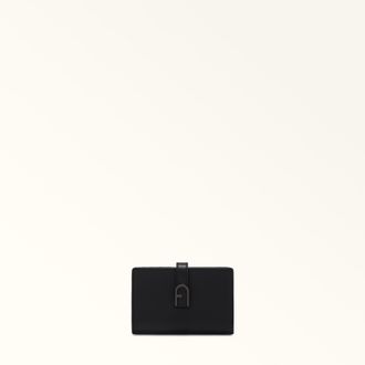 Furla Flow Kompaktes Portemonnaie Nero Schwarz Claris Lux-kalbsleder Mit Intarsie Damen