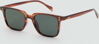 Mango Lunettes de soleil monture rectangulaire marron - Homme - Taille unique - MANGO MAN