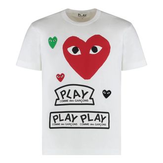 Comme Des Gar&ccedil;ons Multi Logo Tee - - Tops - Herren - Wei&szlig; - M