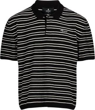 Represent Polo &agrave; rayures en maille de coton et lin