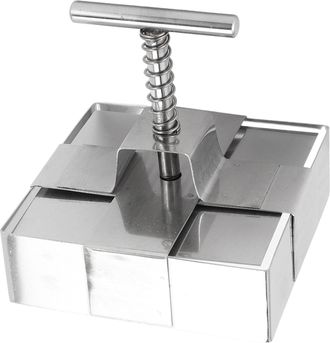 Generic Edelstahl -Lehmschneider Federbeladter Kolben Präzisem Schneidhandwerk DIY -Kuchenschneider für Salate Desserts (Groß)