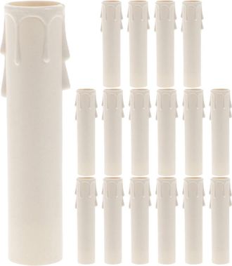 DOITOOL NULYLU 30 St&uuml;ck Teilige Wei&szlig;e Tropfenf&auml;nger Kerzenh&uuml;lsen aus Kunststoff f&uuml;r Kronleuchter Lampenfassung Sch&uuml;tzende Kerzensockelabdeckungen f&uuml;r Tisch H&auml;