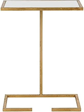Safavieh Glam Accent Table with Iron Legs, in Gold and White, 26 X 41 X 53.34