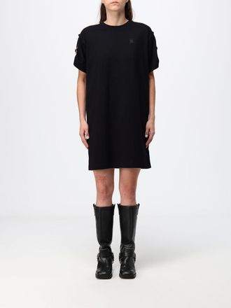 Burberry Robe T-shirt courte en coton avec logo EKD brod&eacute; ton sur ton