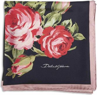 Dolce & Gabbana Femme, Accessoires, Multicolore, Taille: ONE Size Foulard en twill de soie &agrave; imprim&eacute; floral