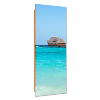 Feeby Wandbild XXL Landschaft Deko Kunst Bilder Sansibar Blau 50x150 cm