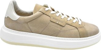Woolrich Low-Top Sneaker - Beige Suede Low-Top Sneakers With Embossed Brandin - Gr. 41 (EU) - in Wei&szlig; - f&uuml;r Damen