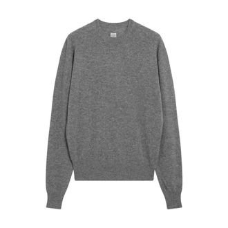 Toteme Klassischer Kaschmir-Rundhals-Strickpullover - - Knitwear - Damen - Grau - XS