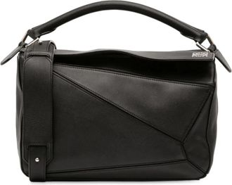 Loewe Hobo Bags - Medium Calfskin Puzzle Satchel - Gr. unisize - in Schwarz - für Damen