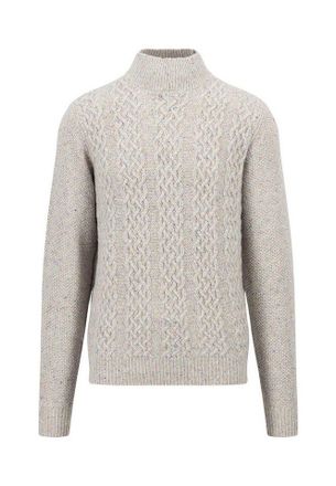 Fynch-Hatton Strickpullover mit Stehkragen und Zopfmuster