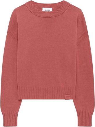 Alpha Studio Femme, Pulls, Rose, Taille: 38 FR Pull en coton &agrave; col rond avec fentes lat&eacute;rales