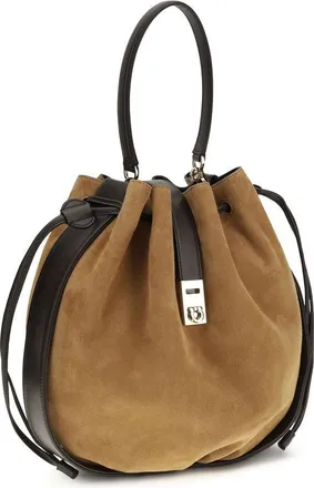 Ferragamo Hug Buckle Bucket Bag - Brown
