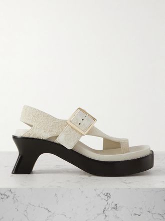 Loewe Sandales En Daim Bross&eacute; Ease - Blanc