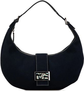 Fendi Hobo Bags - Canvas Croissant Shoulder Bag - Gr. unisize - in Blau - für Damen