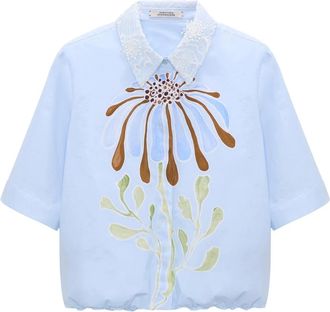 Dorothee Schumacher Femme, Blouses et Chemises, Bleu, Taille: 42 FR Floral Power Blouse
