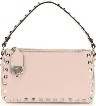 Valentino Garavani Rockstud Small Leather Shoulder Bag - - Bags - Damen - Rosa - ONE SIZE