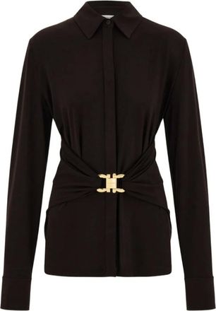Ferragamo Femme, Blouses et Chemises, Brun, Taille: 38 FR Chemise