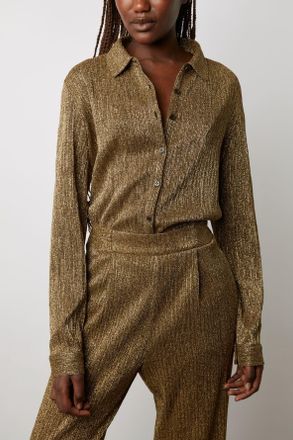 Gerard Darel Chemise en lurex dor&eacute; - NAIKE - Or