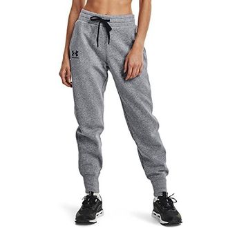 Under Armour Womens Rival Fleece Joggers, Steel Medium Heather (035)/Black, 3X