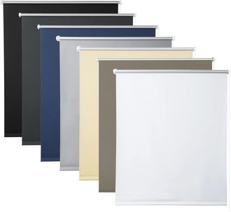 Woltu Verdunkelungsrollo ohne Bohren, Thermo Verdunkelungsrollo mit Kette, Sichtschutz, f&uuml;r T&uuml;ren und Fenster, 110 x 210 cm, Wei&szlig;