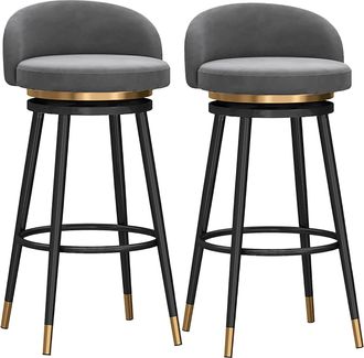 Generic Set aus 2 drehbaren Barhockern mit Beinen, Esszimmerstuhl mit Fu&szlig;st&uuml;tze und Gestell, Tresenhocker