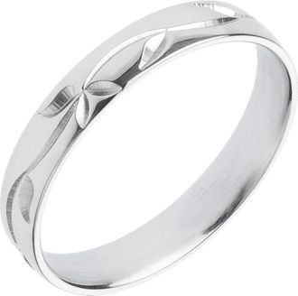 Edenly Trauring Weißgold Frische - Geprägter Efeu