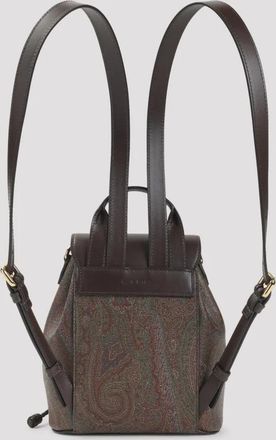 Etro Etro Rucks&auml;cke - Paisley-Patterned Bucket Backpack Bag With Leather - Gr. unisize - in Grau - f&uuml;r Damen