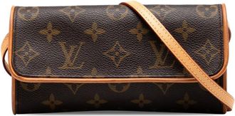 Louis Vuitton 1999 Monogram Pochette Twin PM Umhängetasche - Braun
