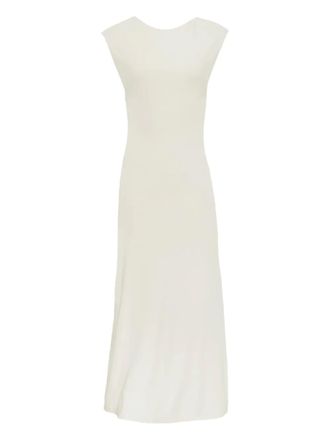 Aya Muse robe mi-longue &agrave; encolure bateau - Blanc