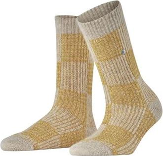 Burlington Charming Checks W So alpaga laine fantaisie 1 paire, Chaussettes Femme, Beige Ginger 4006, 36-41