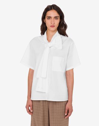 Moschino Chemise en popeline de coton stretch - Blanc