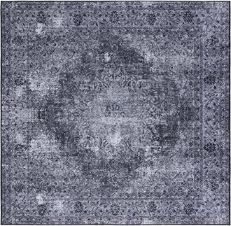 Safavieh Traditionell Teppich für Maschinenwaschbar und rutschfest - Ideal für stark frequentierte Bereiche - Tucson Collection, Kurzer Flor, Beige und Grau, 1