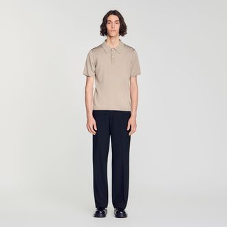 Sandro Polo en maille &agrave; manches courtes