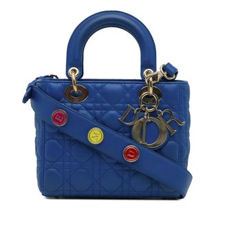 Dior Blue Small Cannage Leather Lady Dior My ABCDior