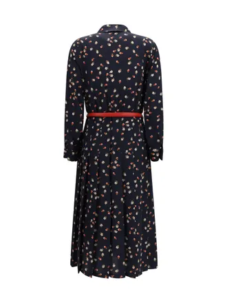 Max Mara Womens Stelmo Dress Blu Silk