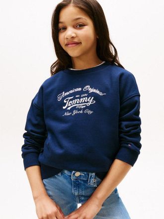 Tommy Hilfiger Sweatshirt TOMMY SCRIPT SWEATSHIRT f&uuml;r Kinder bis 16 Jahre, mit gl&auml;nzendem Druck
