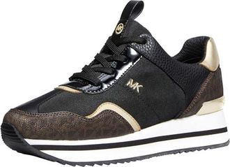 Michael Kors Baskets Raina Trainer pour Femme, Noir/Marron, 36 EU