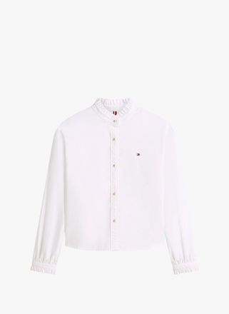 Tommy Hilfiger Chemise Oxford courte boxy &agrave; volants en coton
