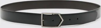 Canali Ceinture classique en cuir lisse avec boucle &agrave; ardillon grav&eacute;e