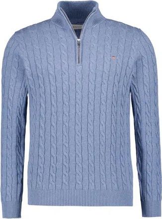 GANT Herren Troyer blau Baumwolle unifarben