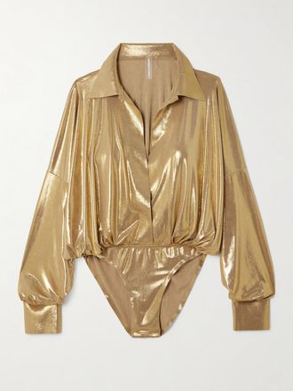Norma Kamali Body Aus Stretch-lam&eacute; - Gold
