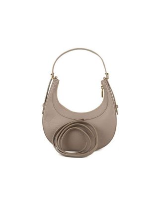 Coccinelle Womens Mini Hobo Bag Warm Taupe Cow Leather - Shoulder-Bags