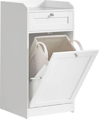 Vasagle Vasagle - Meuble de Salle de Bain, Panier &agrave; Linge, Placard de Rangement, avec 1 Tiroir et 1 Panier &agrave; Linge, Sac Int&eacute;rieur Amovible avec Poign&eacute;es, 40