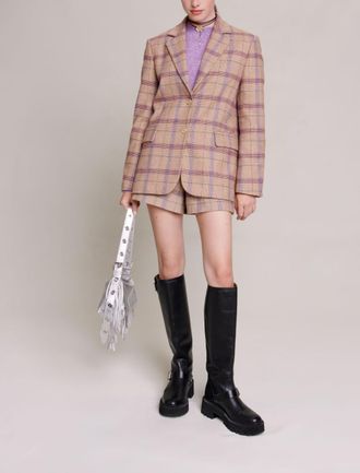 Maje Karierter Blazer - Beige - Gr&ouml;&szlig;e 40 - Maje