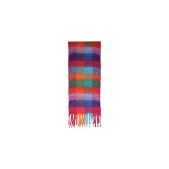 Pieces Oranger Karo-Schal f&uuml;r Herbst/Winter - - Accessories - Damen - Mehrfarbig - ONE SIZE