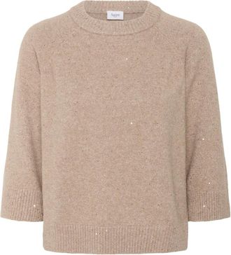 Saint Tropez Femme, Pulls, Beige, Taille: 44 FR Tricot &agrave; col rond