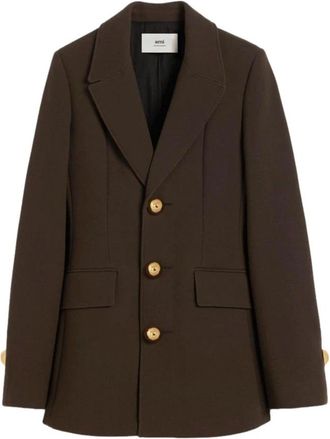 Ami Femme, Vestes, Brun, Taille: 40 FR Three Buttons Jacket
