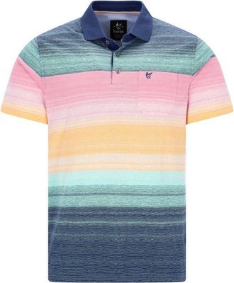 Hajo Poloshirt Poloshirt in multicolor Jacquardstreifen - stay fresh-Qualit&auml;t